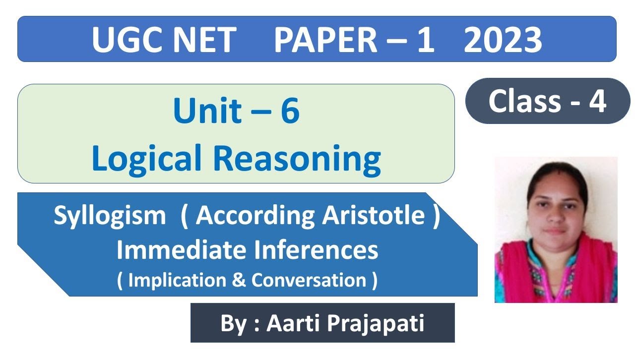 UGC NET PAPER 1 Logical Reasoning Unit - 6 Class - 4 || By Aarti ...