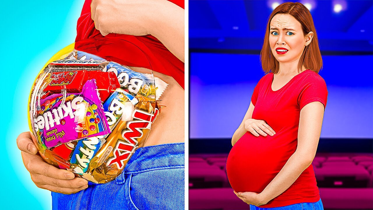 طرق مضحكة لتهريب الطعام إلى السينما || مواقف مدرسية وسينمائية مضحكة من ...