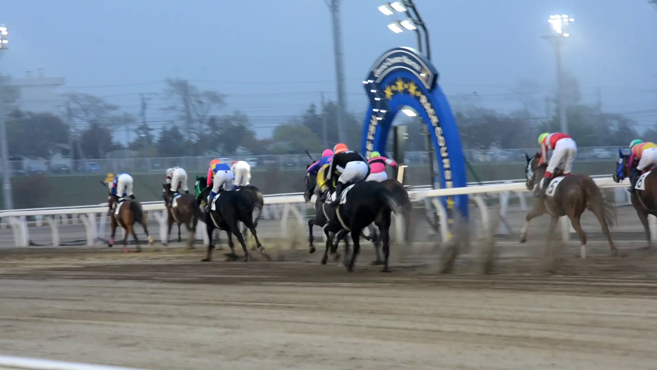 Horse racing Hokkaido [Monbetsu Racecourse] Dirt course 門別競馬でのレース ダート ...