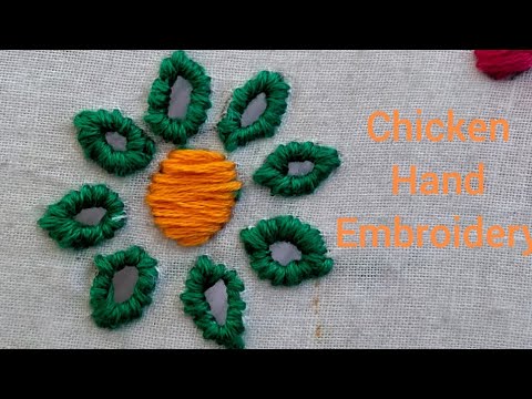 basic hand embroidery/ chicken hand embroidery/for beginners - YouTube