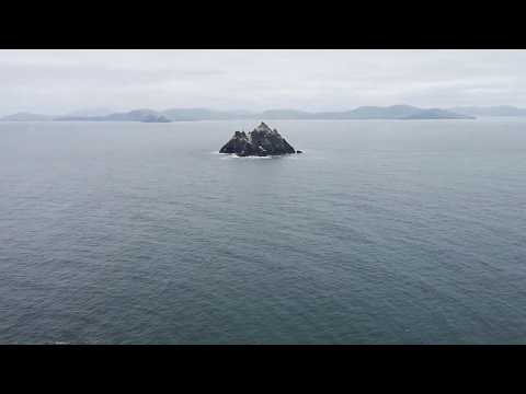 ascending Star Wars 7 island Ahch-To as Rey (alias the amazing Skellig Michael)