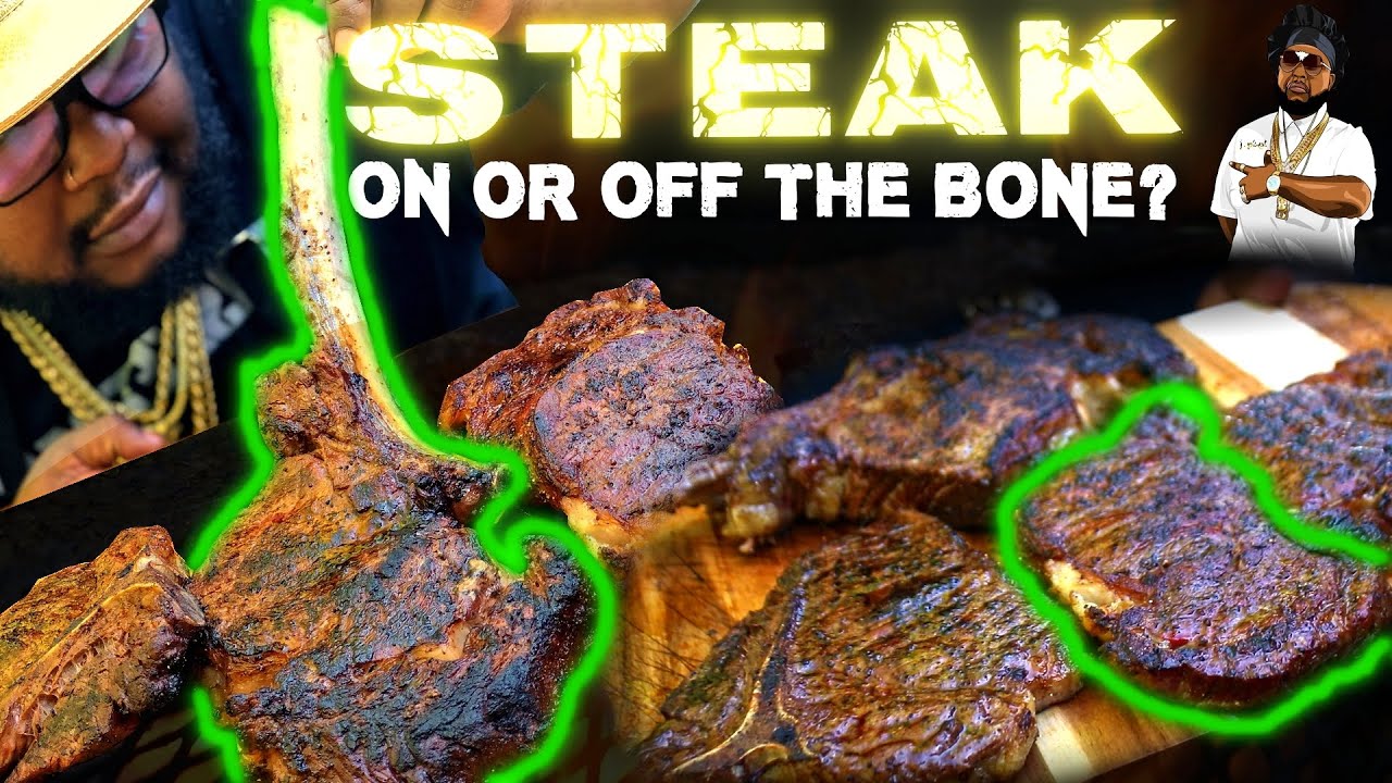 "ON THE BONE" VS "OFF THE BONE" STEAK + TOMAHAWK T-BONE & RIBEYE - YouTube