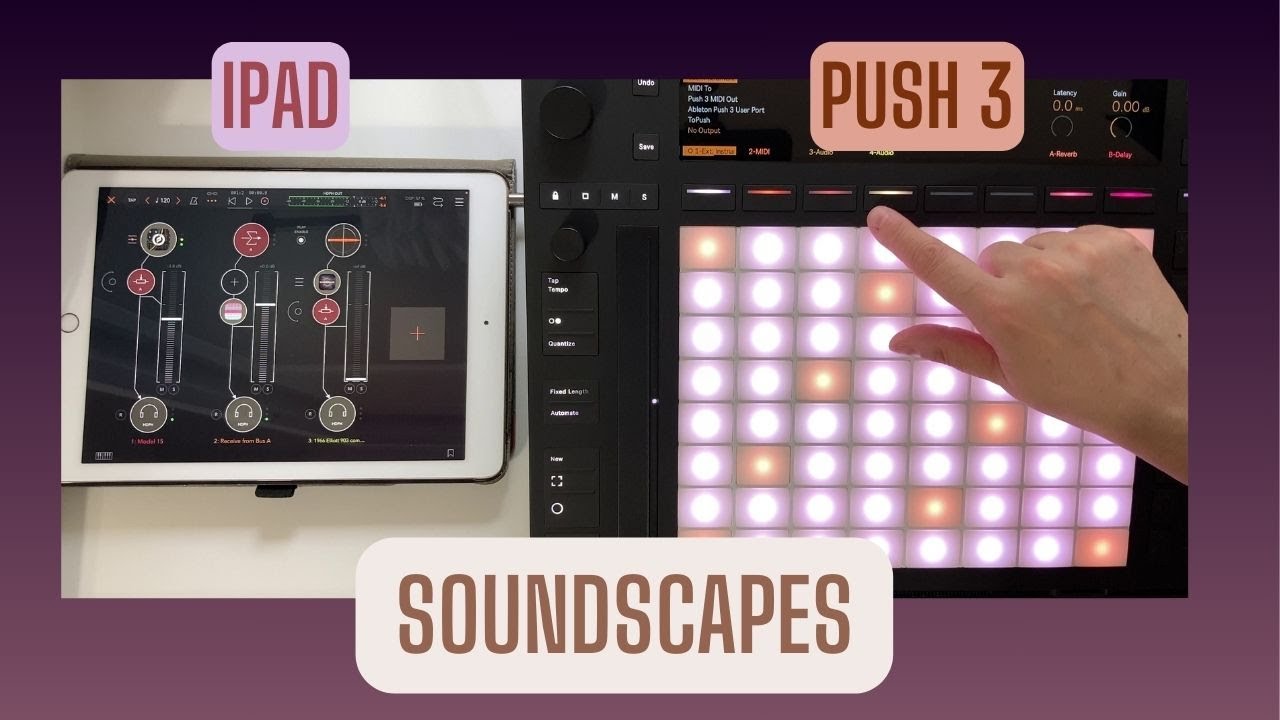 Ableton Push 3 and iPad Moog model 15 for soundscape creation - YouTube