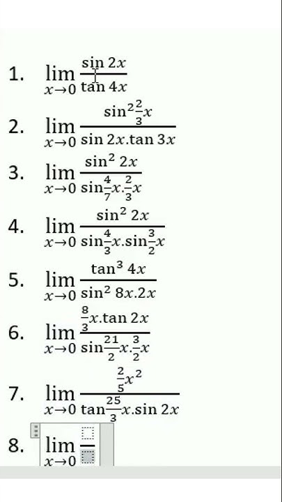 Calculus ! 10 Exercises Limits of Trigonometric Functions Level (easy) - YouTube