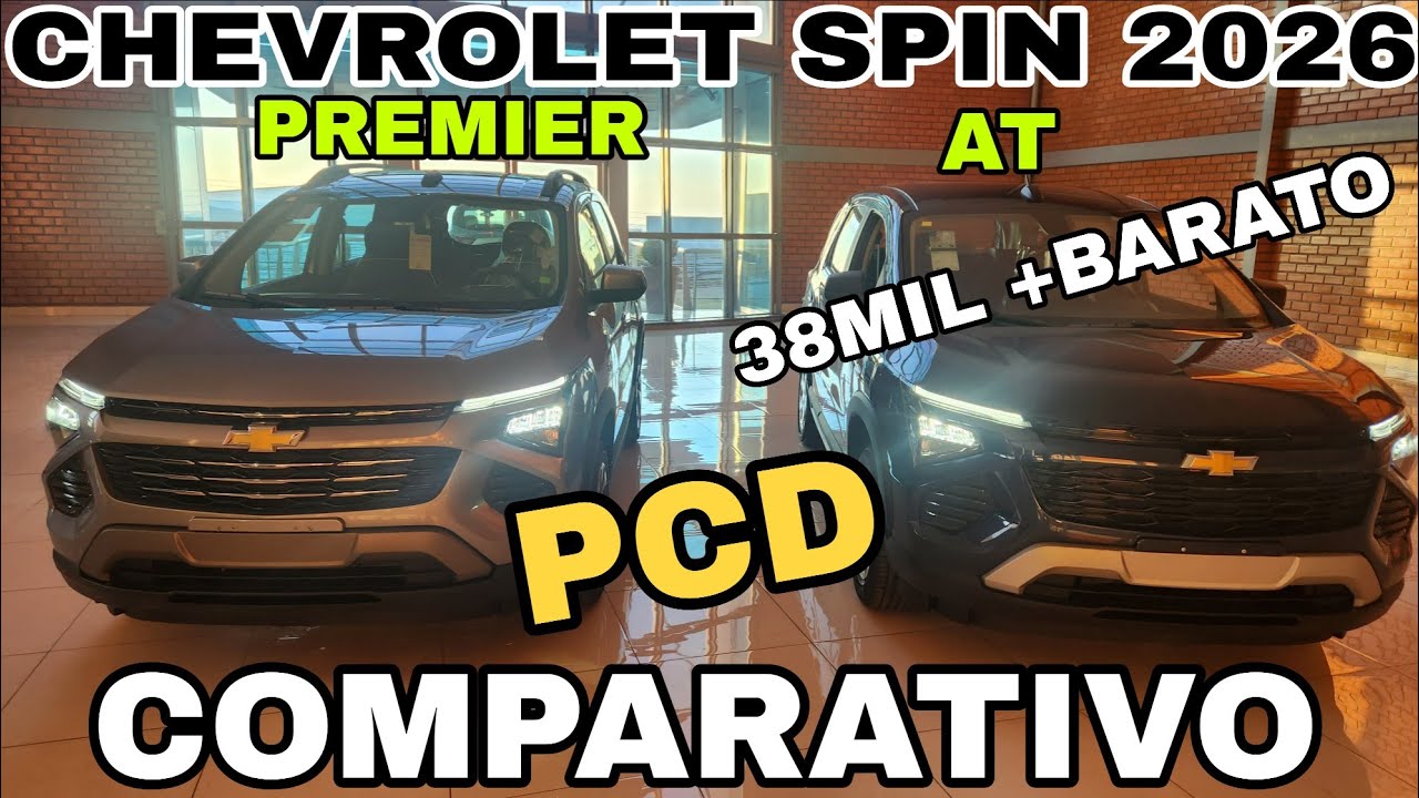 Novo Chevrolet Spin 2026 para PCD | Comparativo das Versões Topo de ...