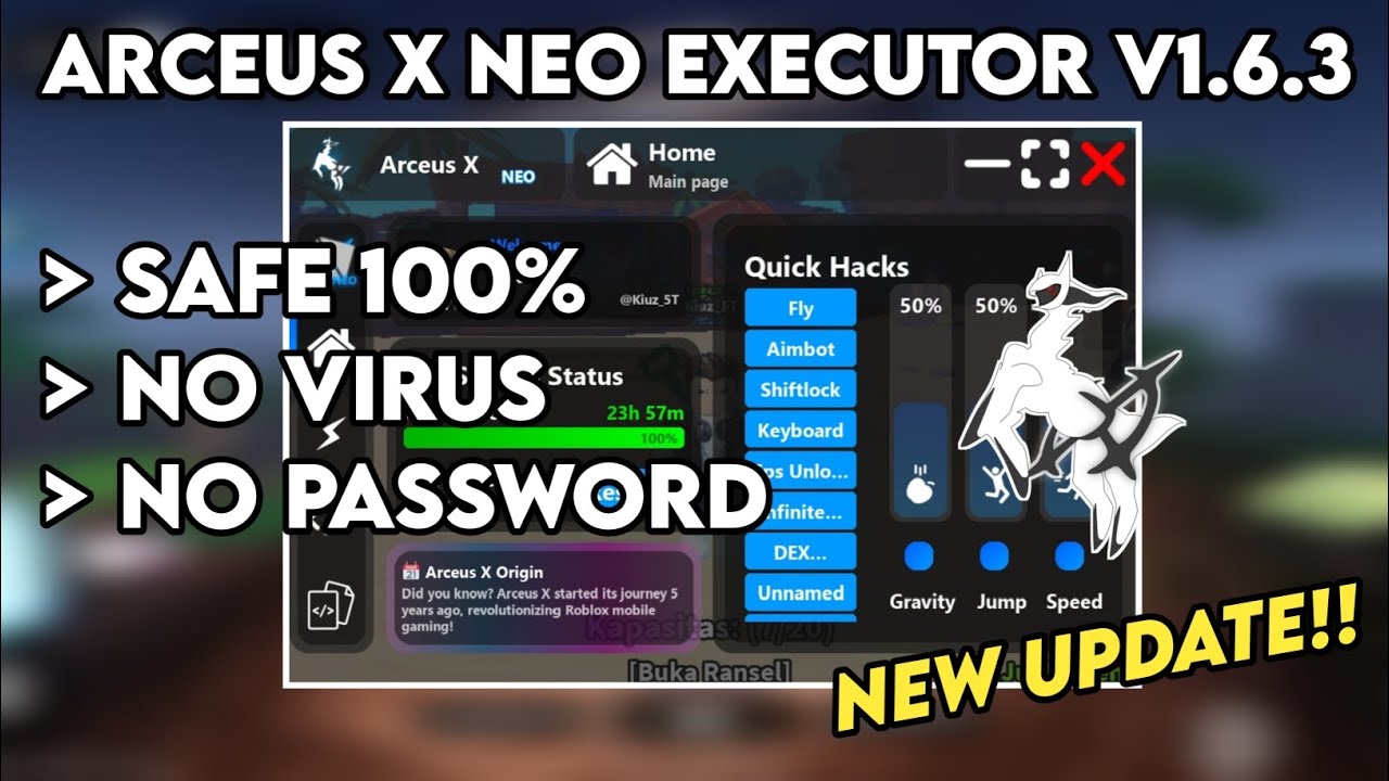 NEW UPDATE - ARCEUS X NEO EXECUTOR MOBILE V1.6.3 - YouTube