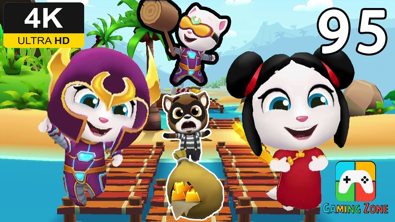 Talking Tom Gold Run Hank's Highway With Cyber Angela Gameplay ...