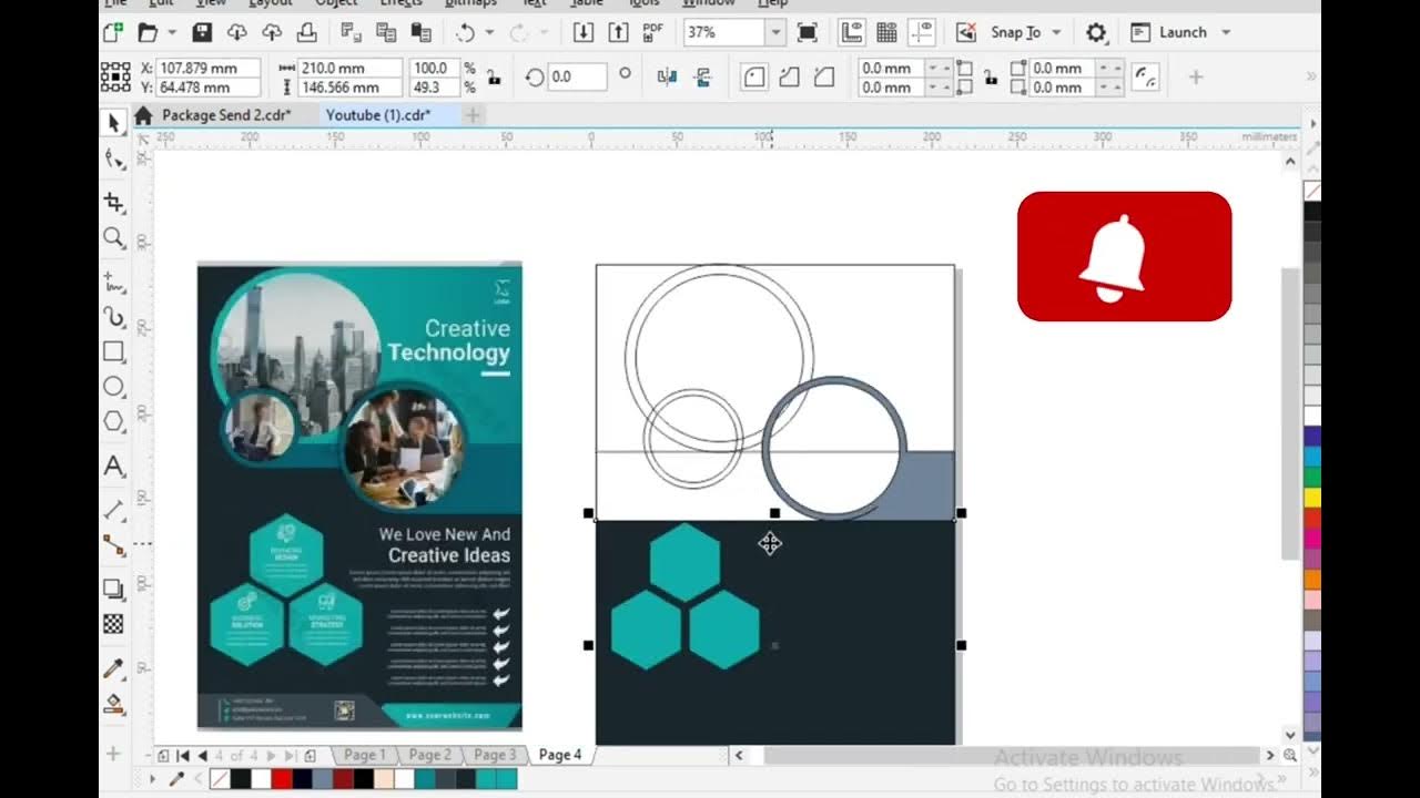 How To Make Brochure Design In Coreldraw || Coreldraw Me Brochure ...
