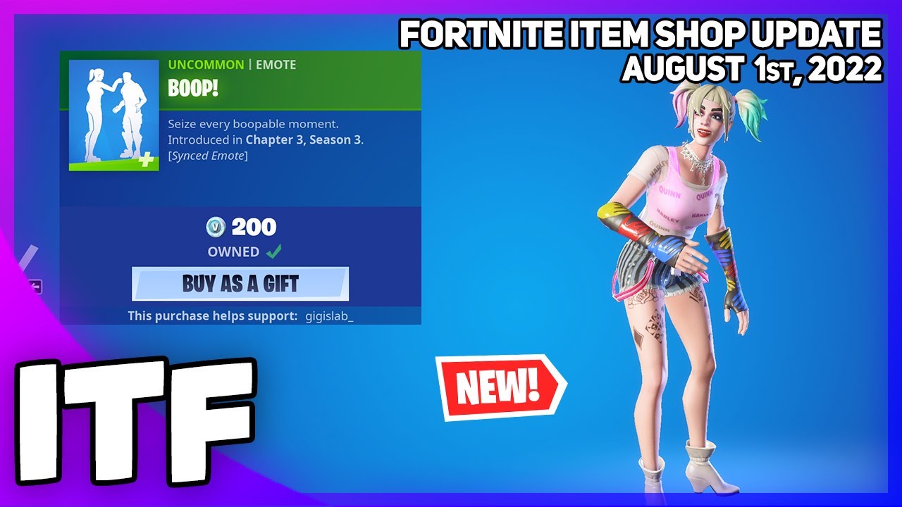 Fortnite Item Shop *NEW* BOOP! EMOTE! [August 1st, 2022] (Fortnite ...