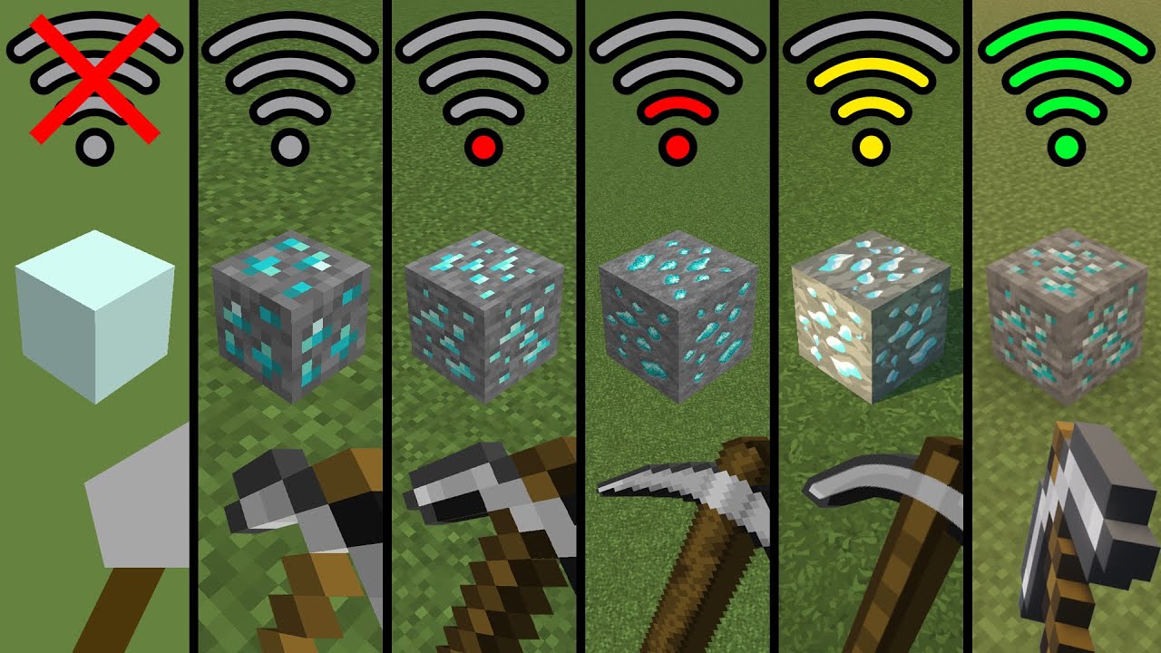 diamond ore mining with different Wi-Fi - YouTube