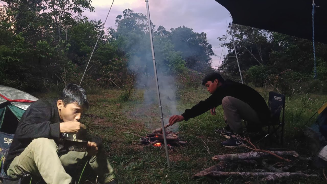Relaxing Solo Camping with Campfire Cooking - Cosy Shelter and Calm ...