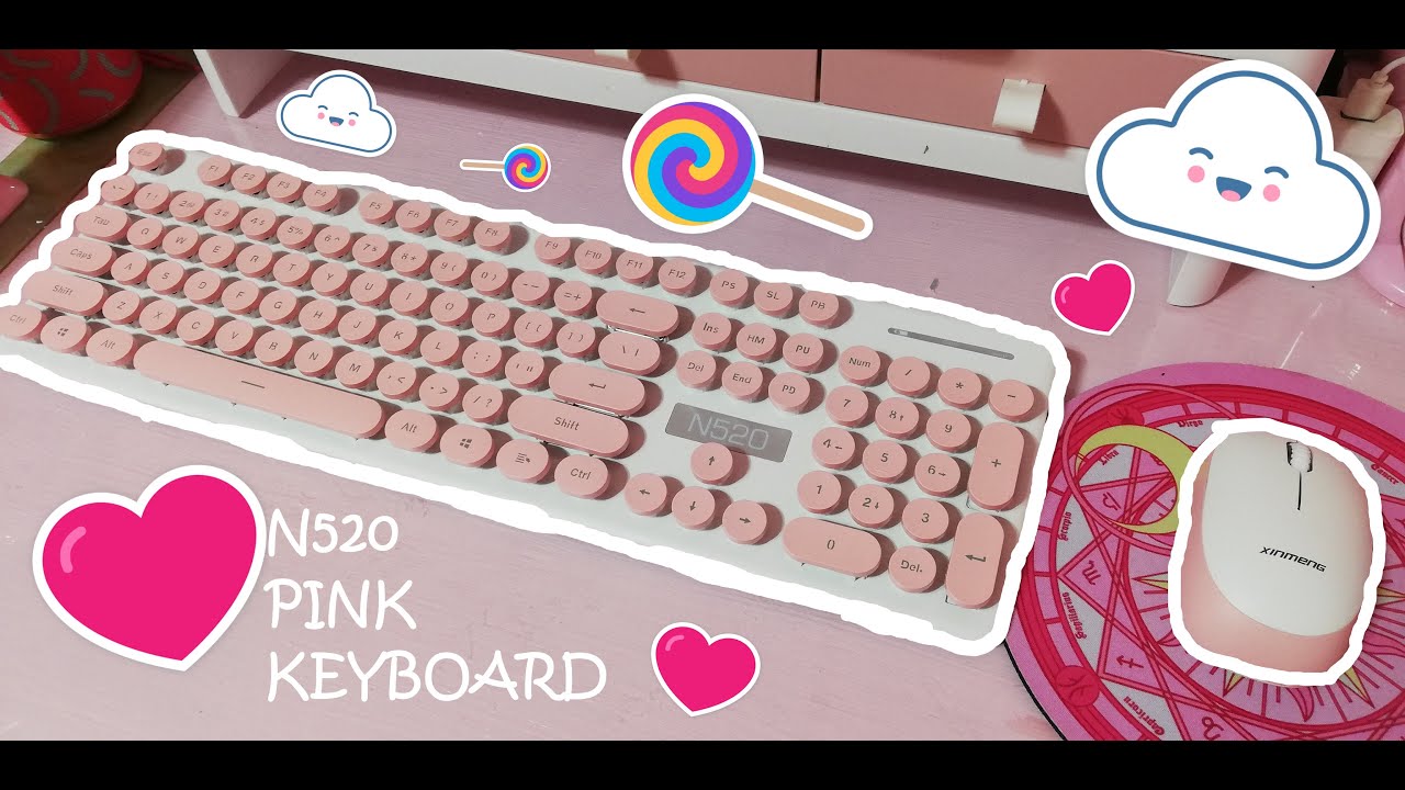 N520 Pink Keyboard (Type Writer Style Keyboard) | Shopee Finds ...