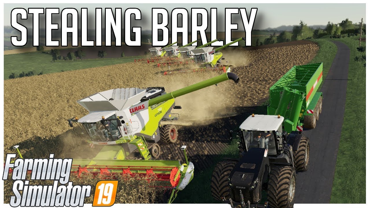 STEALING SOME BARLEY WITH 5 HARVESTERS | OAKFIELD FARM | FARMING ...
