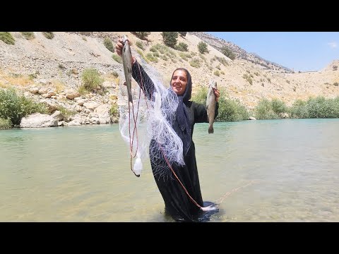 Fishing. Sakineh in the river. 🐋🌊