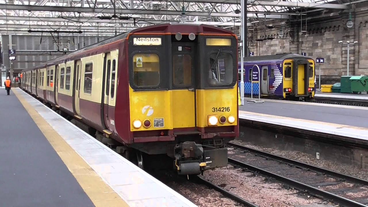 First Scot Rail Class 314 Departing Glasgow Central 23/10/14 - YouTube