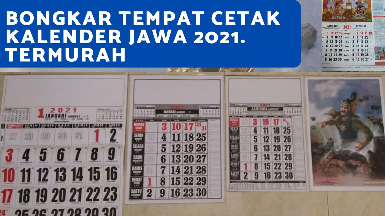 KALENDER 2021 EDISI TERBARU - KALENDER BLANGKO - KALENDER JAWA - YouTube