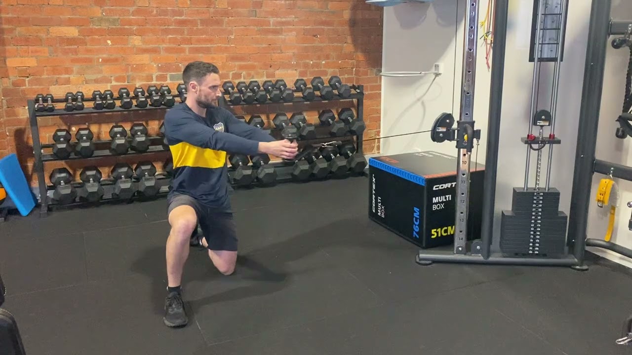 Half kneeling cable oblique rotation - YouTube