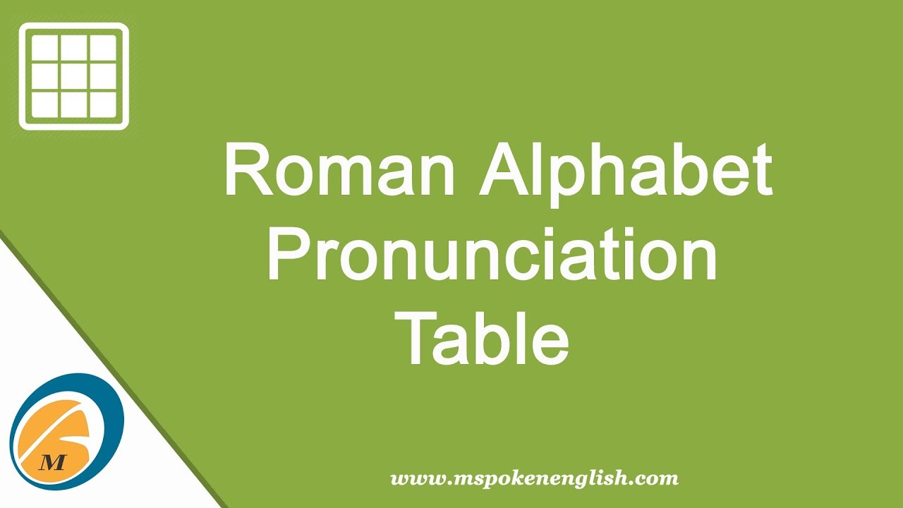 Roman Alphabet Pronunciation Table ( रोमन वर्णमाला उच्चारण तालिका ...