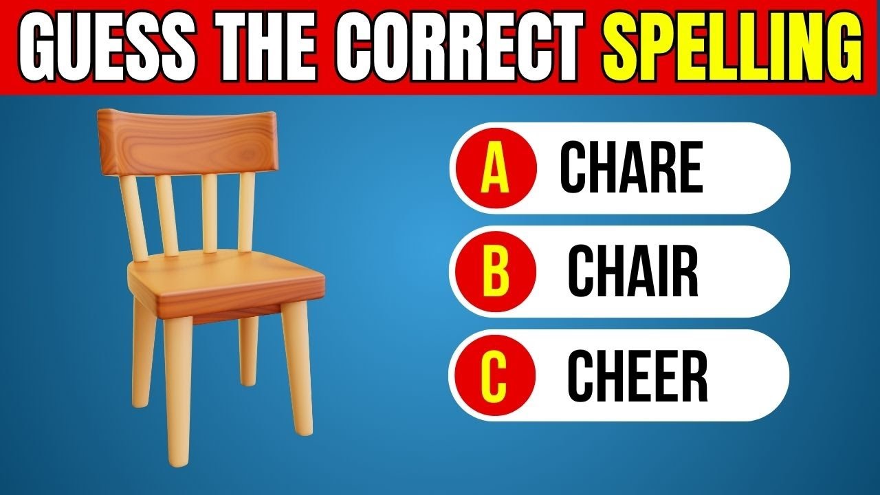 Guess the Correct Spelling Quiz 🍎 | Fun English Spelling Game - YouTube