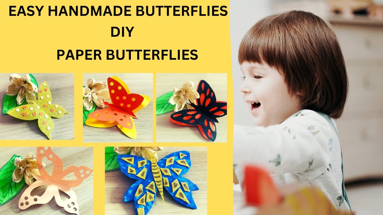 5 easy handmade butterfly | how to make paper butterfly | diy butterfly ...