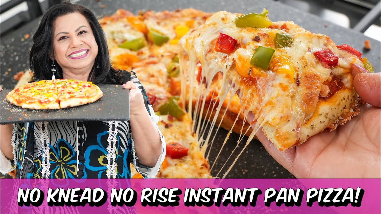 Faster Than Delivery! Instant No Knead No Rise Pan Pizza Recipe in Urdu ...