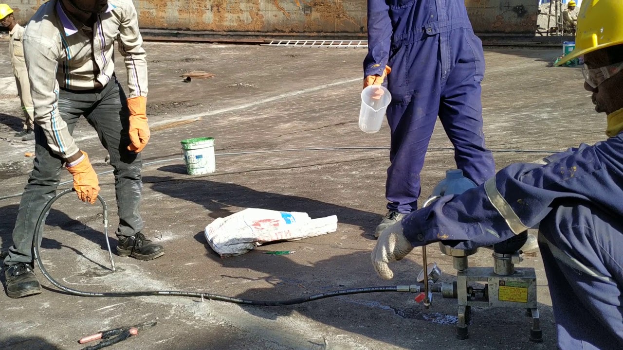 Monopol 80 Grouting For Tank Base #epoxy #civilwork - YouTube