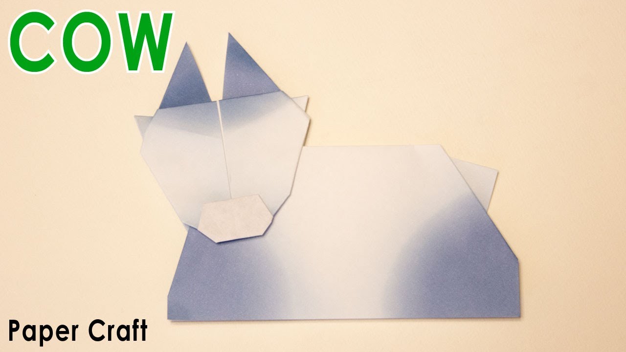 Paper Craft Origami - How to make a Cow ~DIY tutorial~ - YouTube
