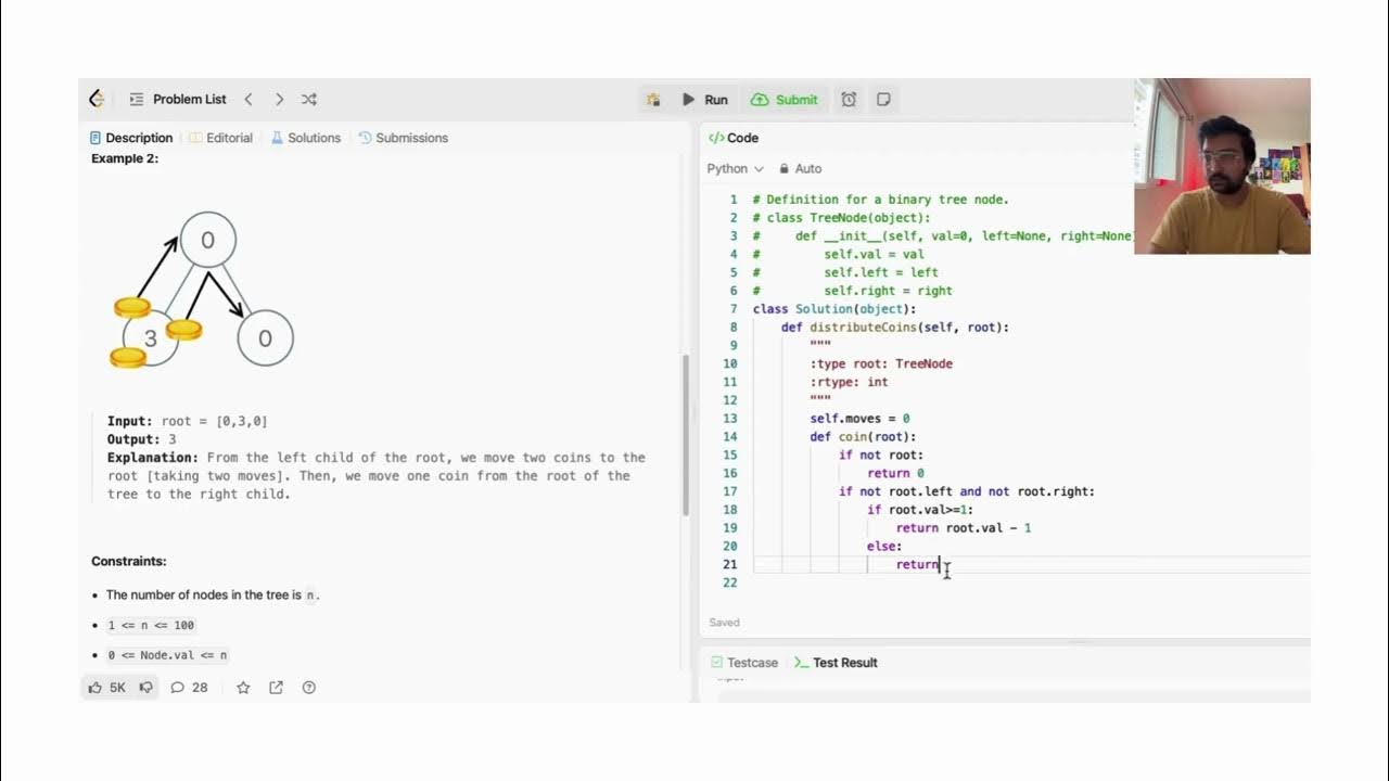 Leetcode 979. Distribute Coins in Binary Tree | Daily Leetcode Challenge | By Devanshu - YouTube