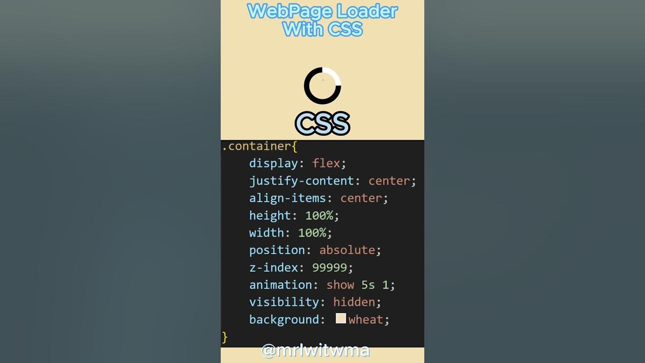 Webpage Loader Using Html And Css Youtube