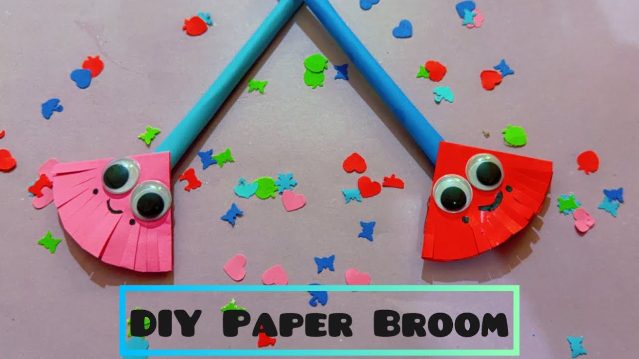 DIY Mini Paper Broom || Cute Little Paper Broom || Dreams with Anniyah ...