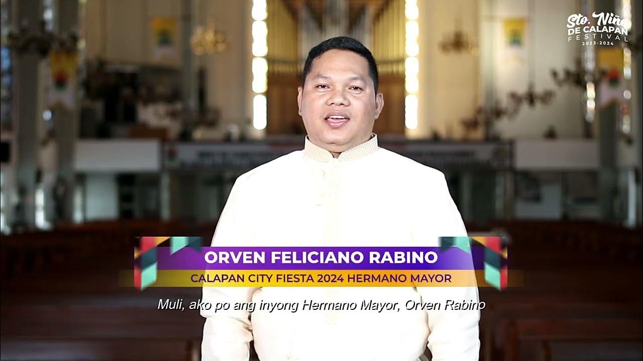 Calapan City Fiesta 2024 Hermano Mayor - Mr. Orven Rabino - YouTube