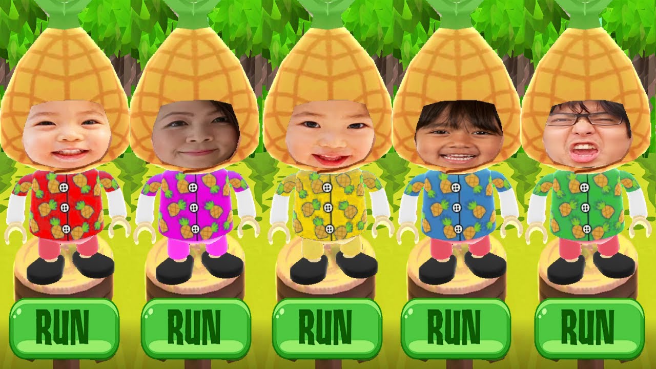 Tag with Ryan - Kaji Ryan's Family in Pineapple Ryan Costumes - Run ...