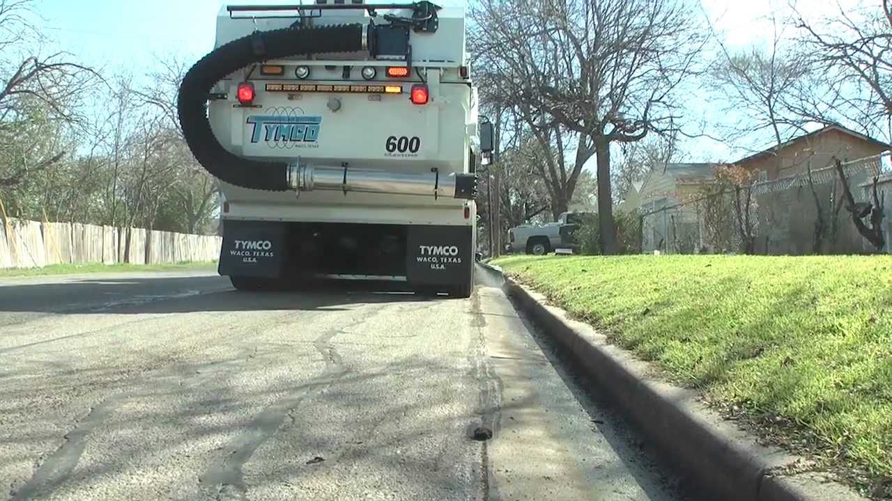 TYMCO Model 600 Regenerative Air Street Sweeper - YouTube