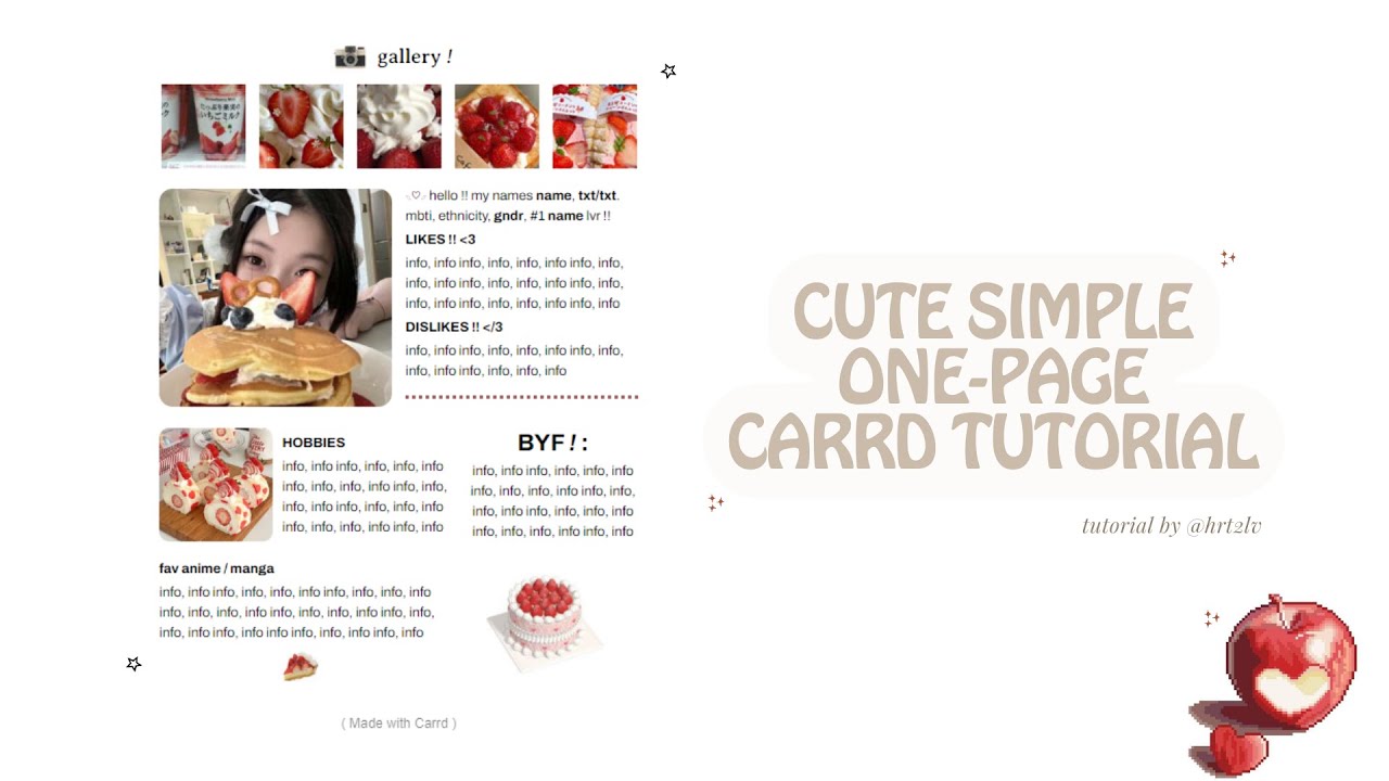 cute simple one-page carrd tutorial! ⁺ © furinapie - YouTube