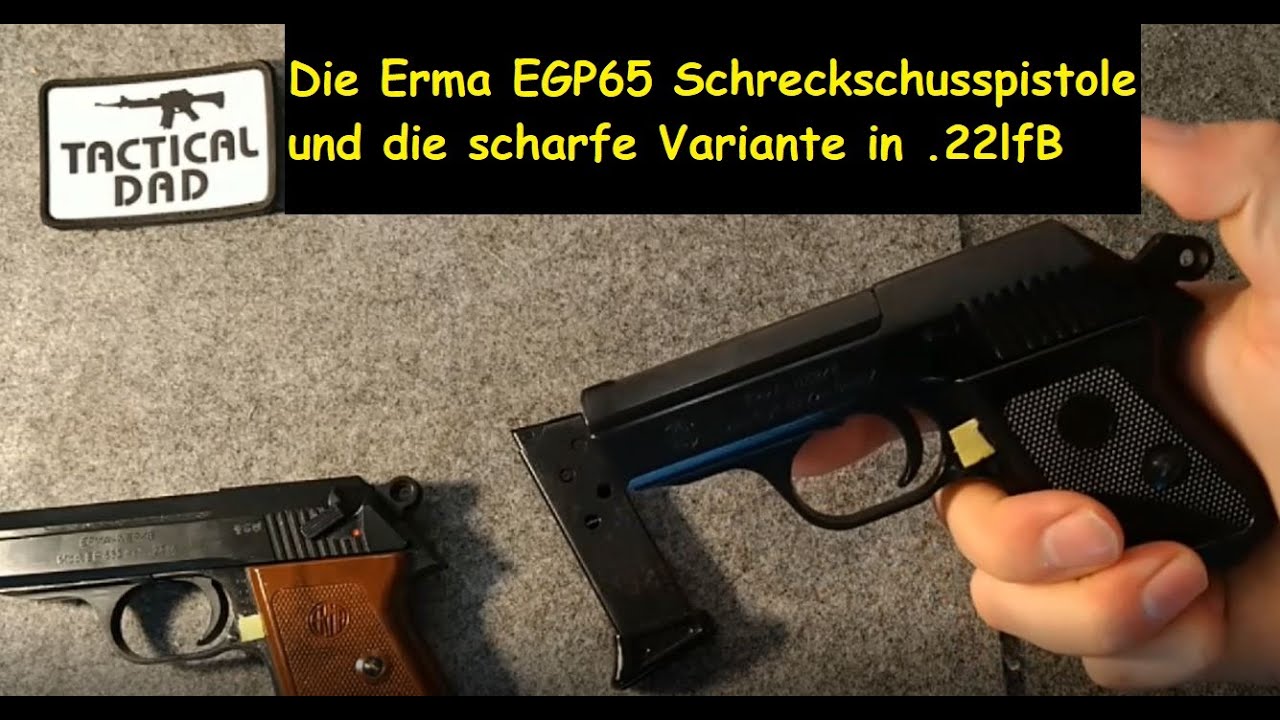 Erma EGP 65 Schreckschusspistole im Vergleich mit der scharfen EP 652 ...