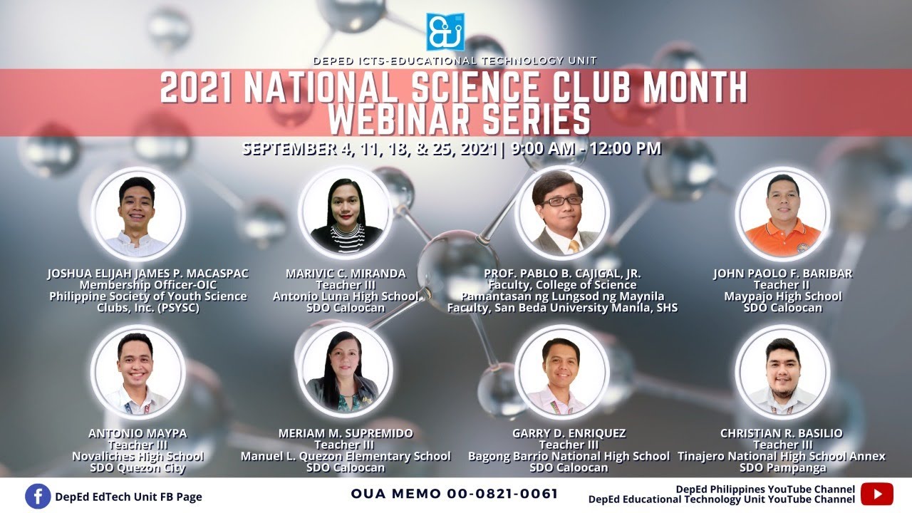 NATIONAL SCIENCE CLUB MONTH WEBINAR SERIES - WEEK 4 - YouTube