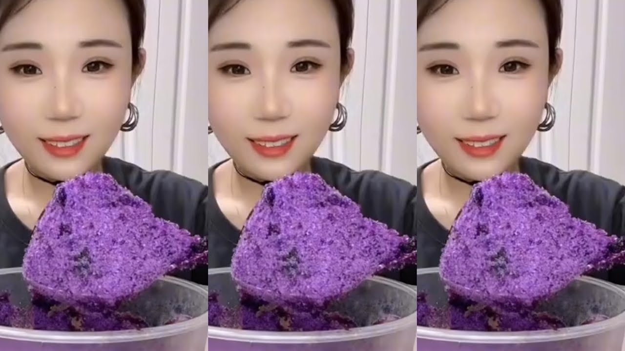 SATISFYING PURPLE SHAVED ICE EATING YY - YouTube
