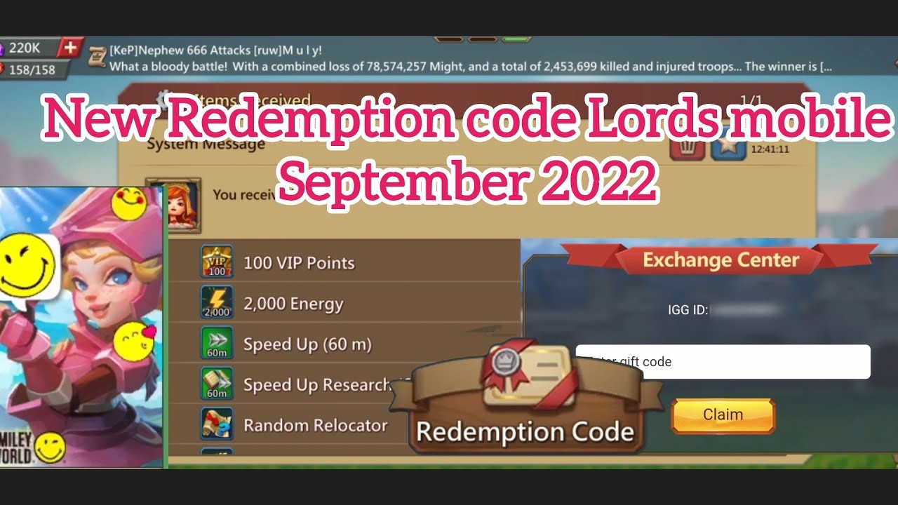 New redemption code lords mobile september 2022 !!!🤓 - YouTube