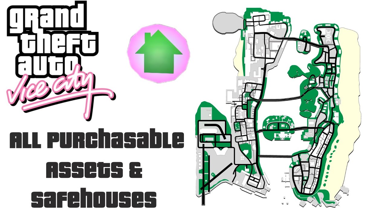 GTA Vice City - All Purchasable Assets & Safehouses - YouTube