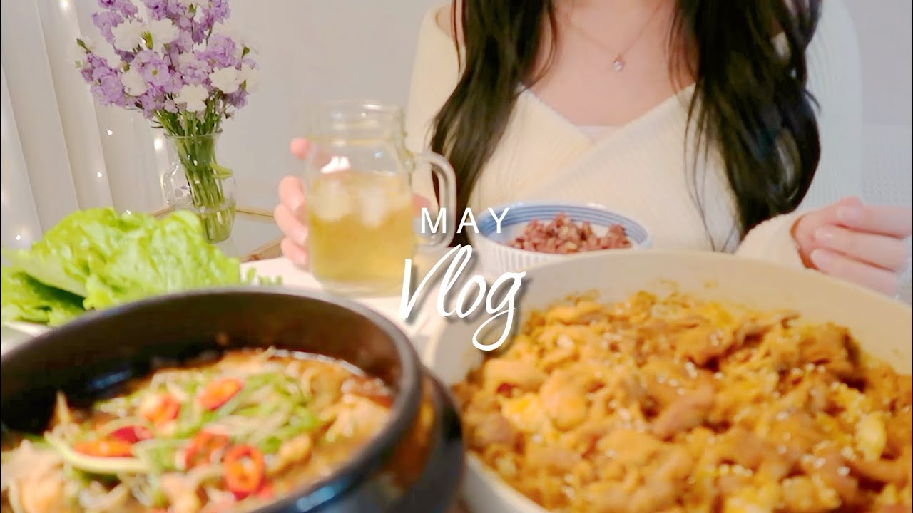Sub Vlog 자취 브이로그ㅣ달래 된장찌개🥘 제육볶음 만들고 야식으로 호떡 먹방 하는 자취생 브이로그 해운대 매드포갈릭