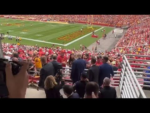 Donald Trump at Iowa vs. Iowa State football game - YouTube