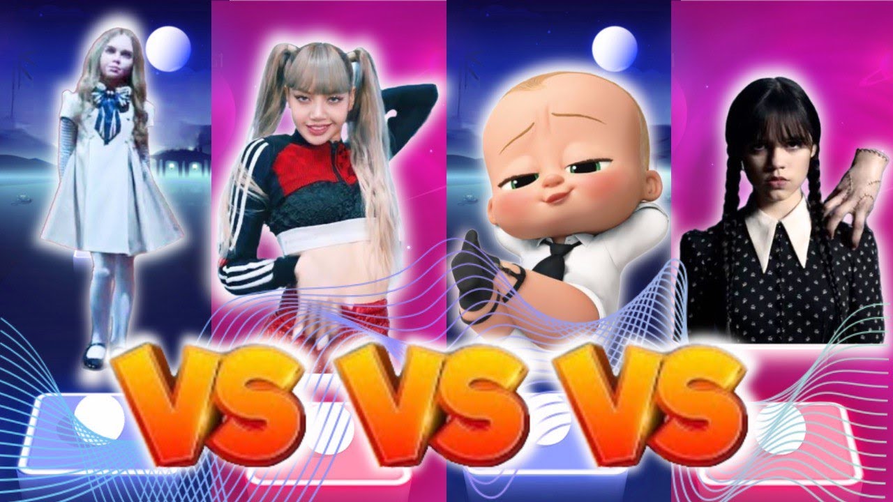 Megan🆚 Lisa Money 🆚 Baby Boss 🆚 Wednesday Addams Tiles Hop - YouTube