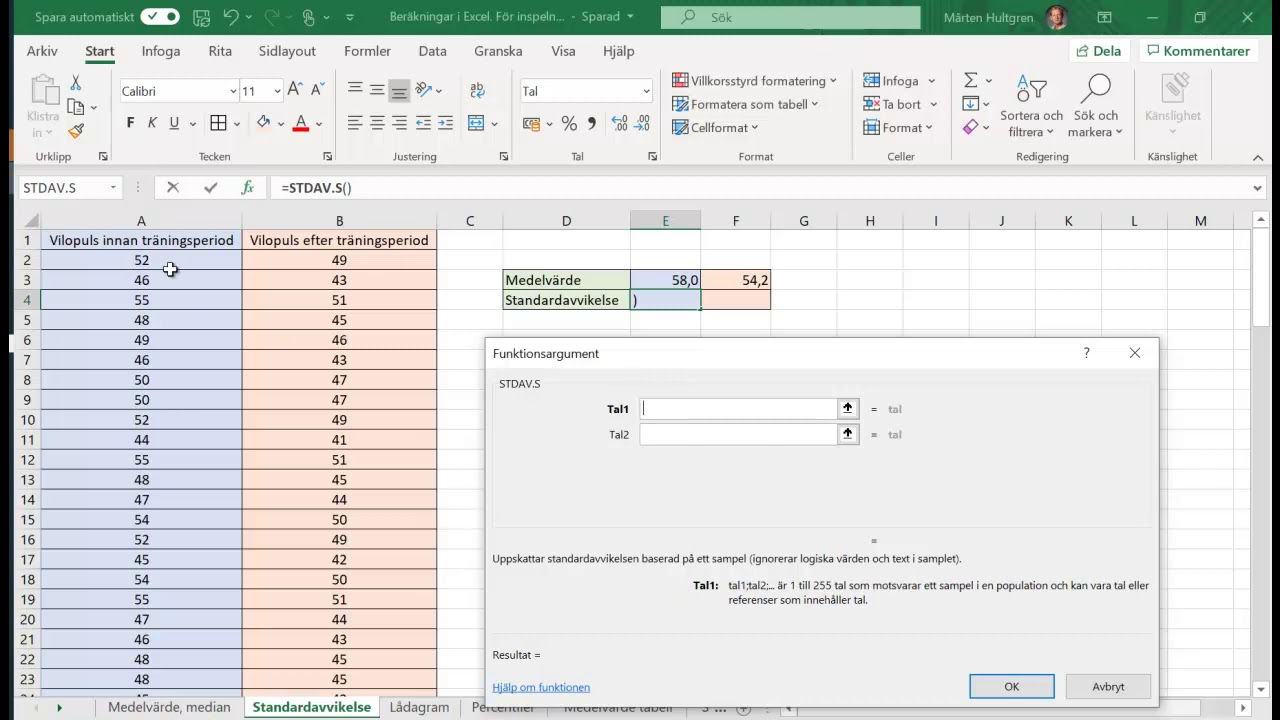 Standardavvikelse - YouTube