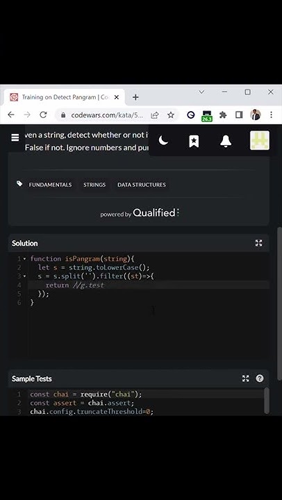 Program to detect whether string is a pangram or not #algorithm #javascript #shorts - YouTube