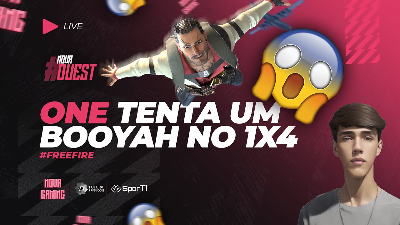 😱 ONE FOI DESAFIADO A TENTAR UM BOOYAH NO 1X4 😱 #NOVAQUEST #FREEFIRE - YouTube