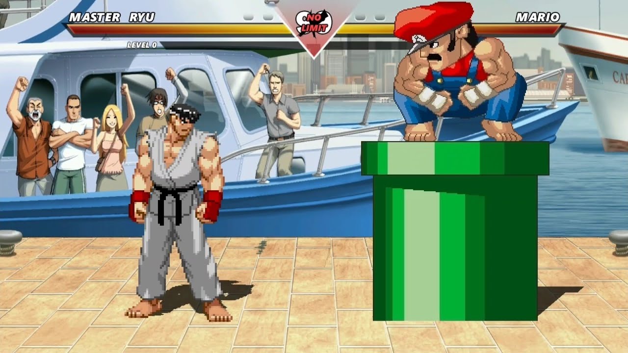 MASTER RYU vs SUPER MARIO - Highest Level Incredible Epic Fight! - YouTube