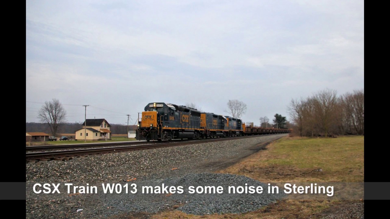 A CSX CWR Train heads west in Sterling Ohio - YouTube