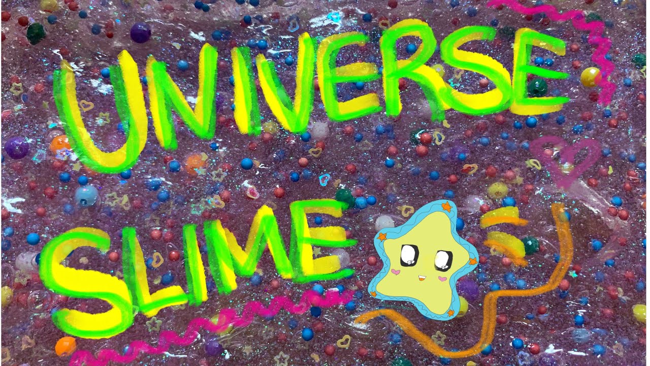 Mixing Random things Glitters into Clear Slime Universe Slime ASMR ...