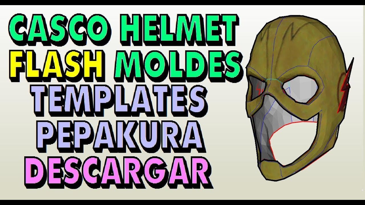 Casco #Helmet #Flash Moldes #Templates #Pepakura Descargar Download ...