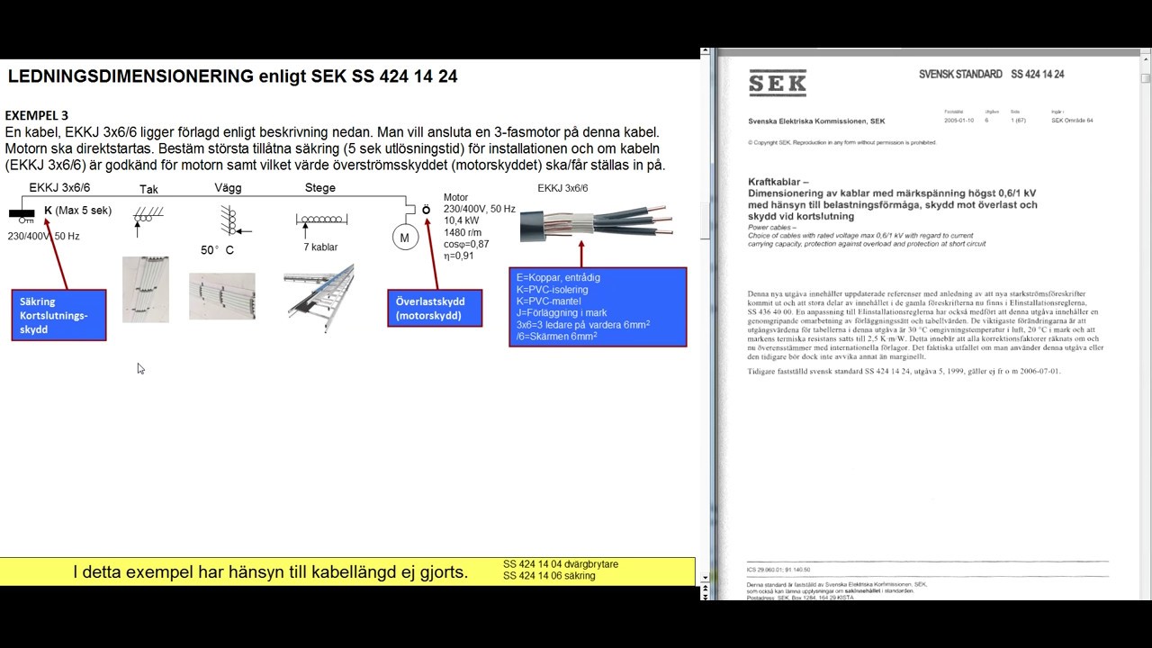 Ledningsdimensionering Fall 3 - YouTube